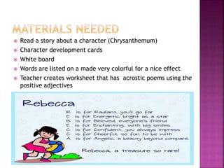 Character development strategy by wasan abu baker | PPT