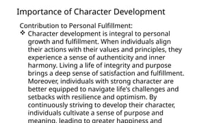 Character Development Talk ------------- | PPTX