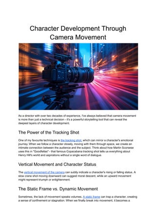 Character Development Through Camera Movement | PDF