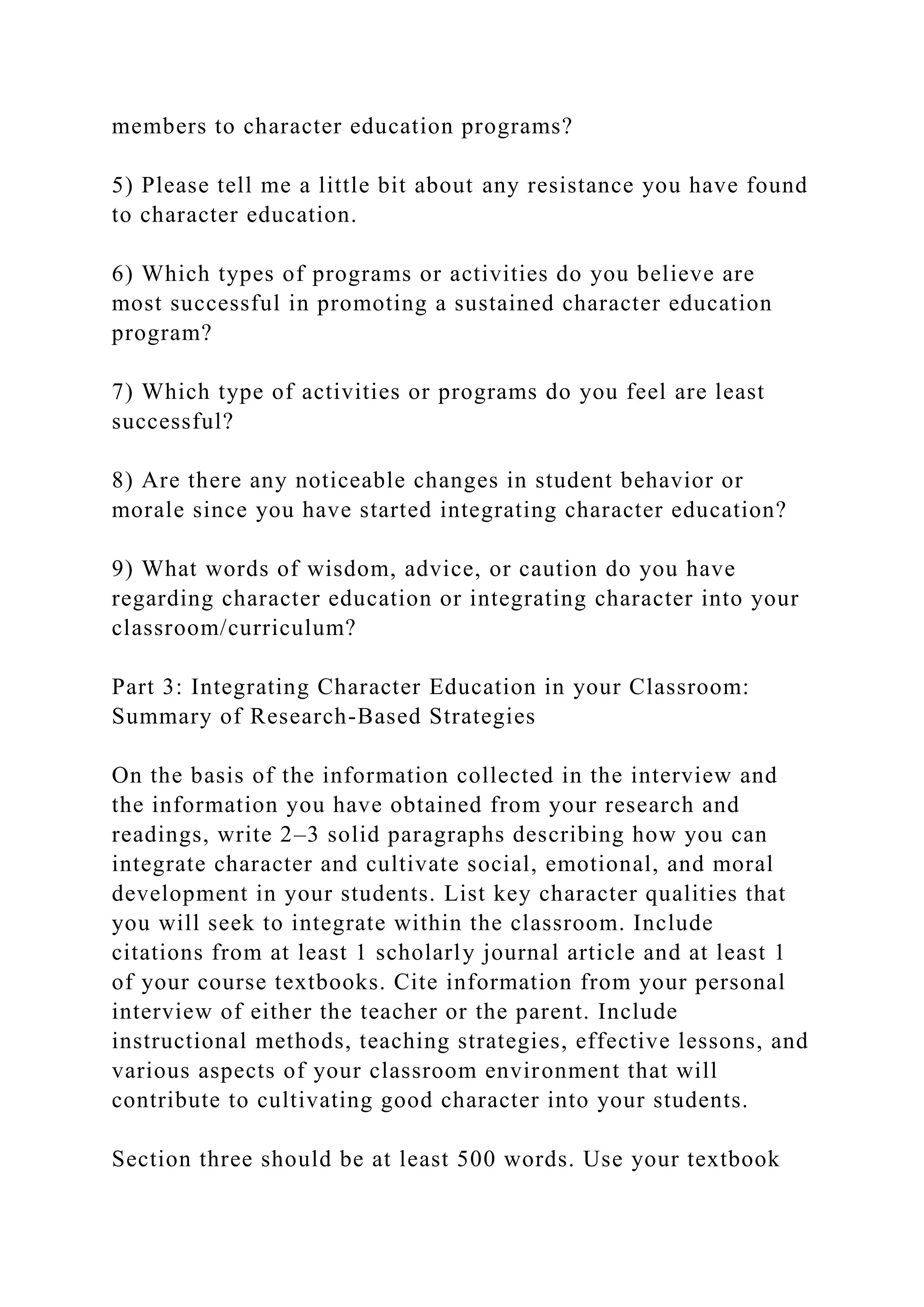 Character Education Interview Assignment InstructionsYou wil.docx