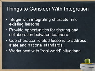 Character Education In The Core Curriculum | PPT | Secondary Education ...