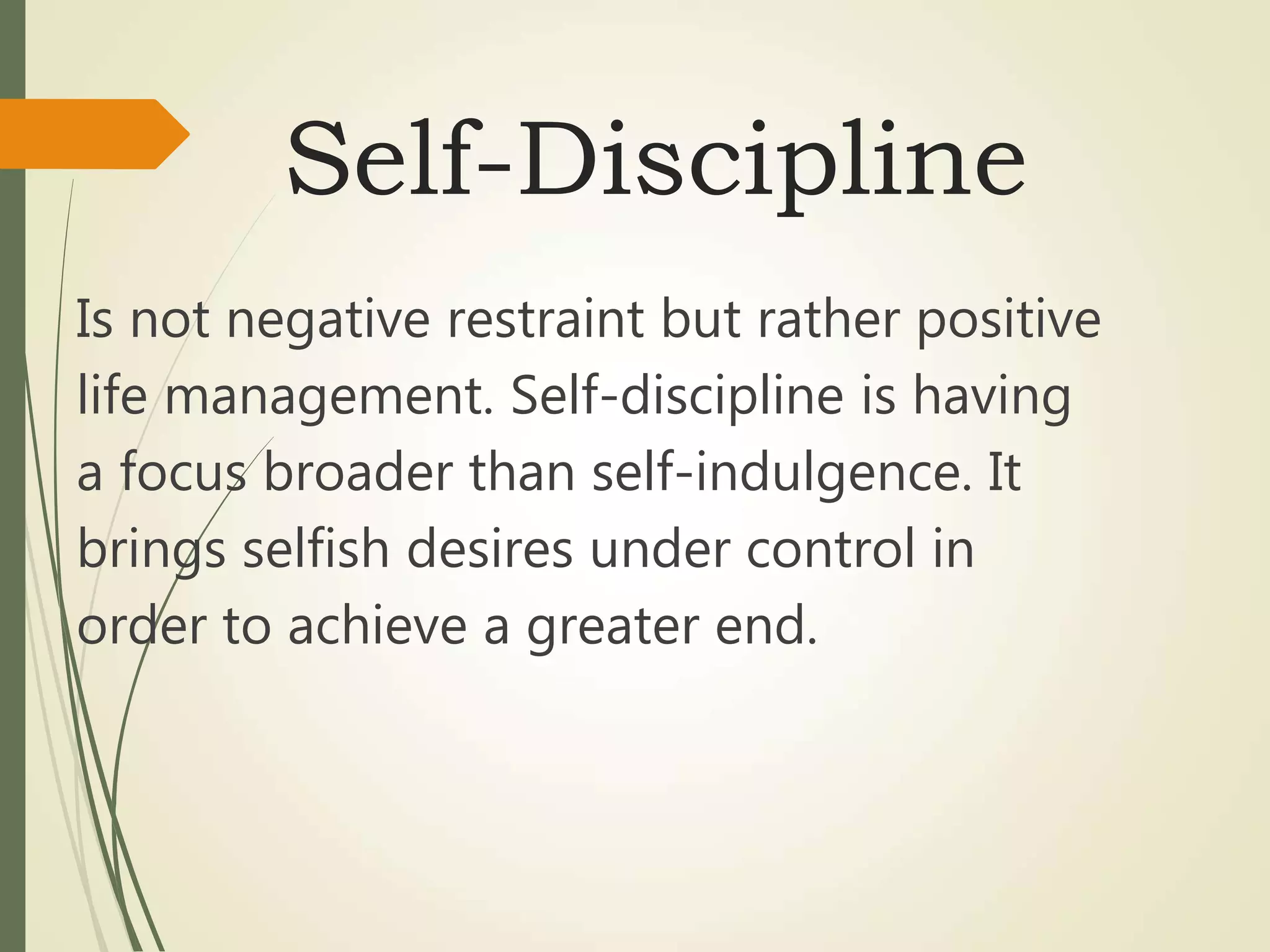 Character Education Self-discipline.ppt | Family and Relationships