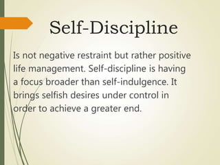 Character Education Self-discipline.ppt | Family and Relationships