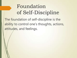 Character Education Self-discipline.ppt | Family and Relationships