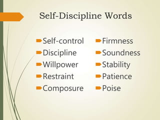 Character Education Self-discipline.ppt | Family and Relationships