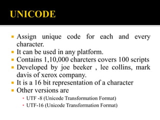 Character encoding standard(1) | PPTX
