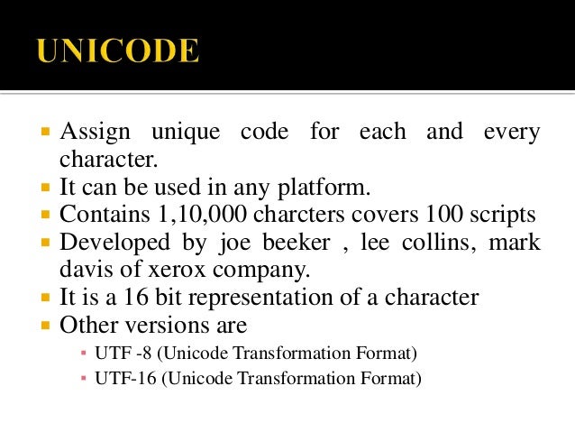 Character Encoding Standard1 
