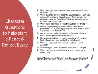 Introduction to Character Development | PPTX