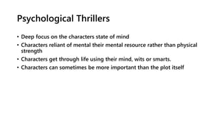 Character Features with Thriller/Drama Films | PPTX