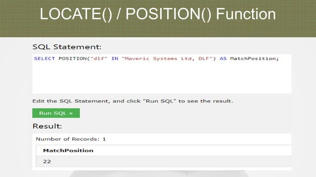 Character function in MySQL | Oracle | PPT