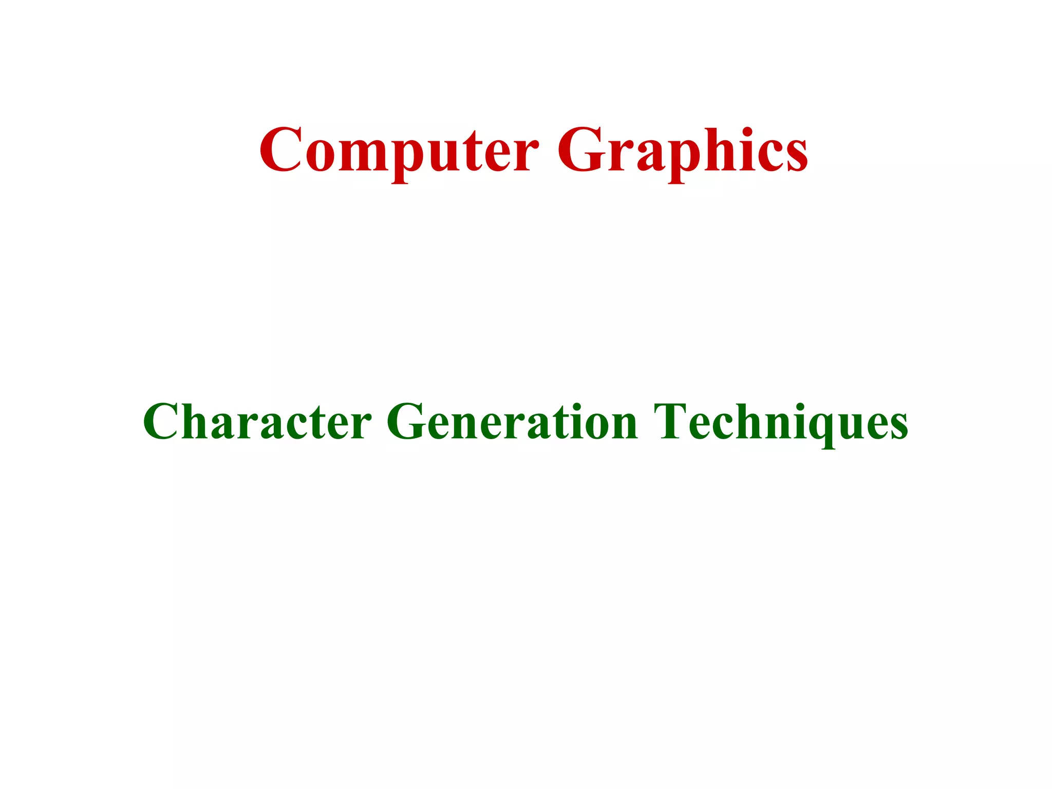 Character generation | PPT