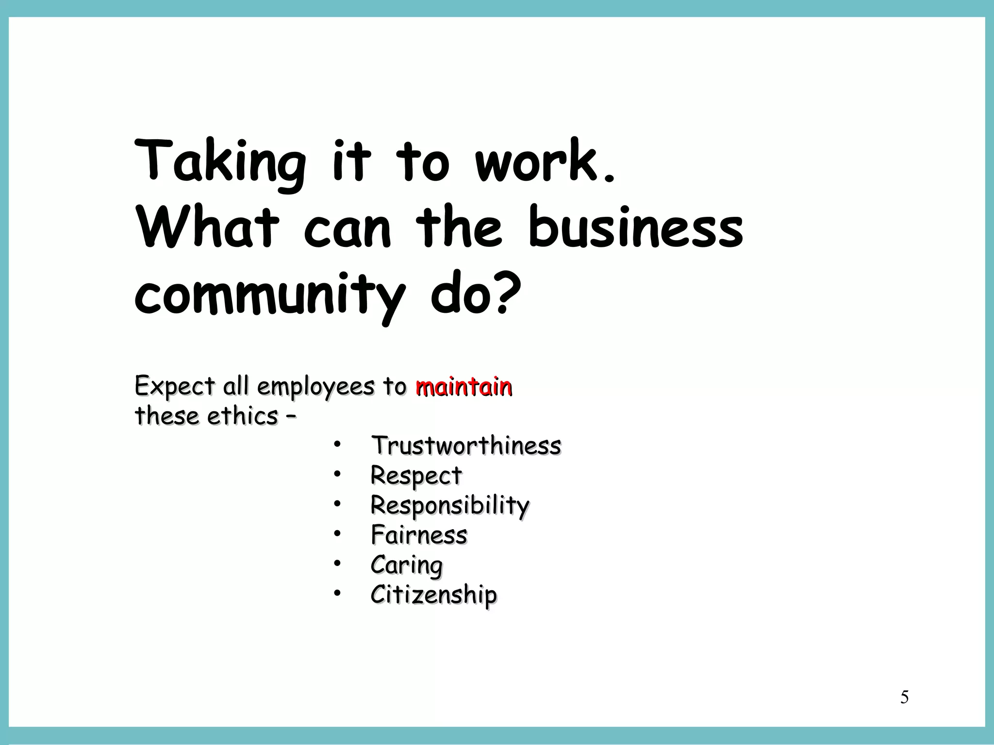 Character in the workplace | PPT