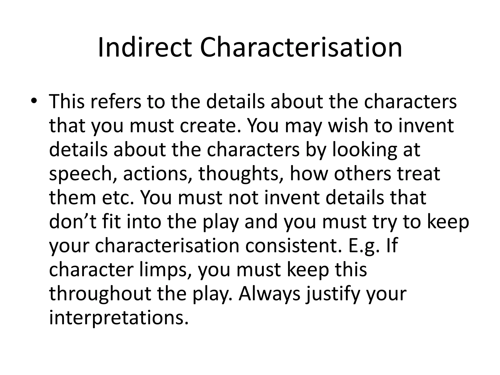 Characterisation | PPTX