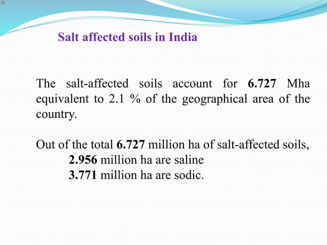 Characterisation and management of salt affected soils (1) | PPTX ...