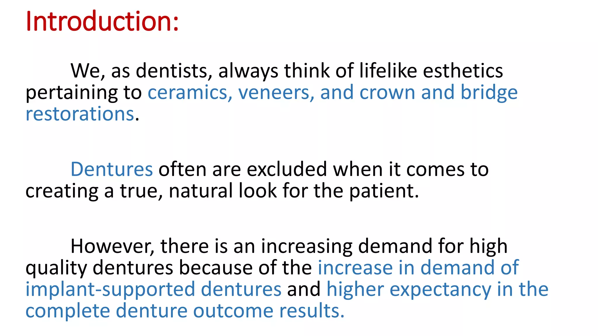 Characterization in complete dentures | PPTX