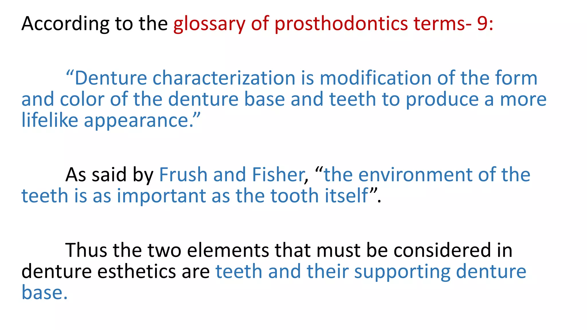 Characterization in complete dentures | PPTX