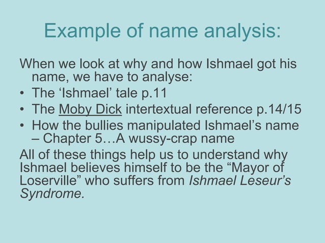 Characterisation in Don't Call Me Ishmael by Gerard Michael Bauer | PPT