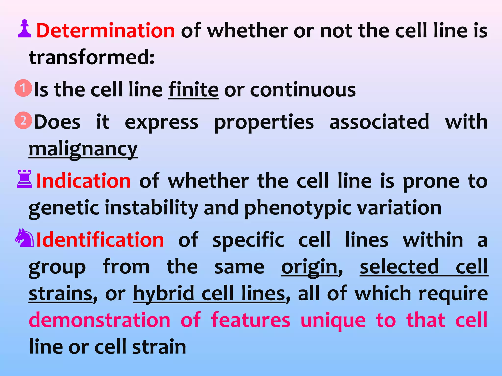 Characterisation of cell lines | PPT