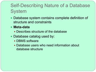 Characteristic of dabase approach | PPTX