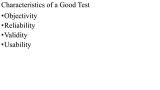 Characteristic of good test | PPT