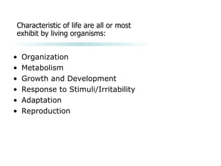 Characteristic of life | PPT