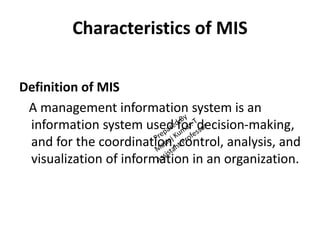 Characteristic of management information system | PPTX