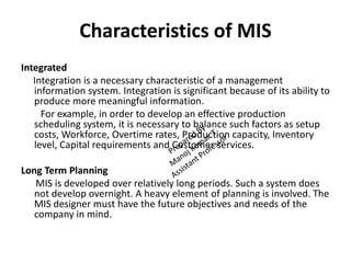 Characteristic of management information system | PPTX