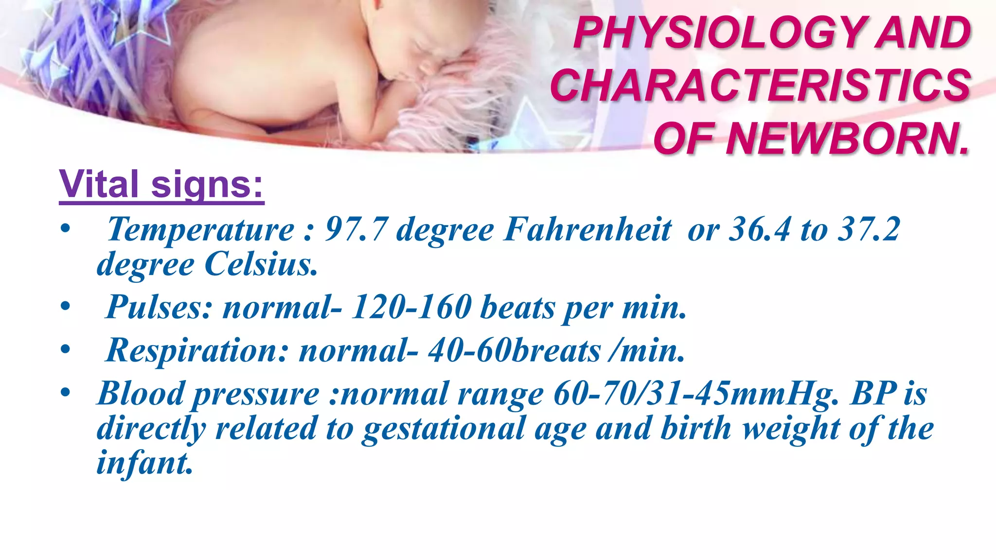 Characteristic of newborn and reflexes | PPTX