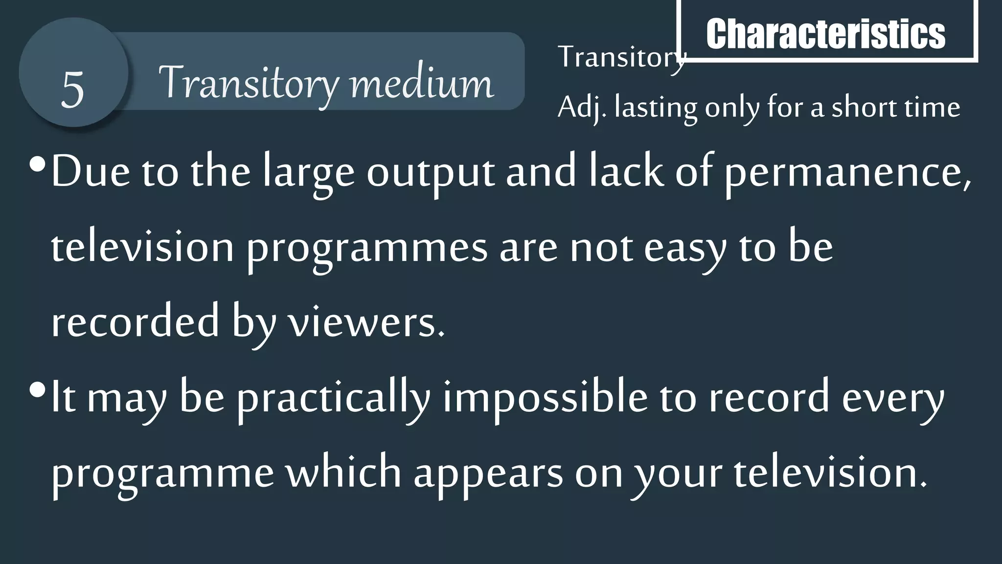 Characteristics of TV | PPTX