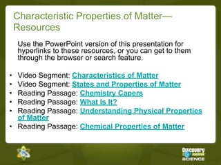Characteristic properties of_matter | PDF