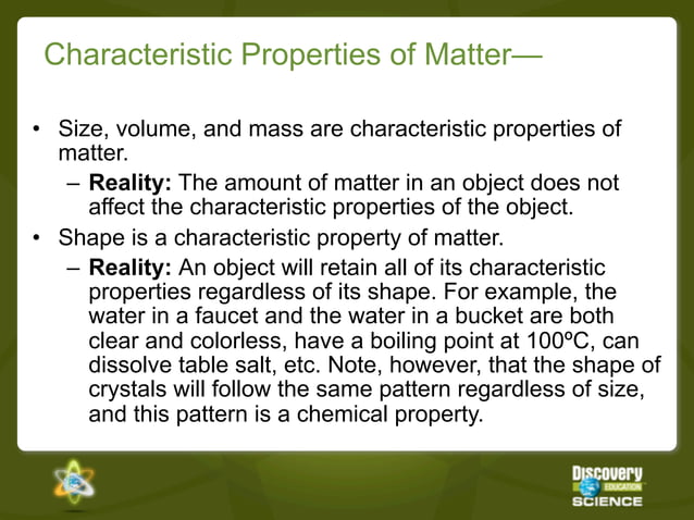 Characteristic properties of_matter | PDF | Chemistry | Science