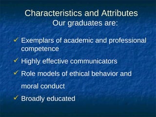 Characteristics of a Fisher Graduate | PPT
