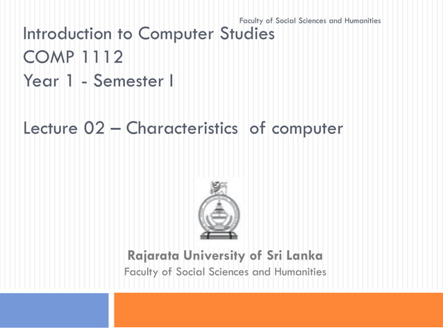 Characteristics of Computers | PDF