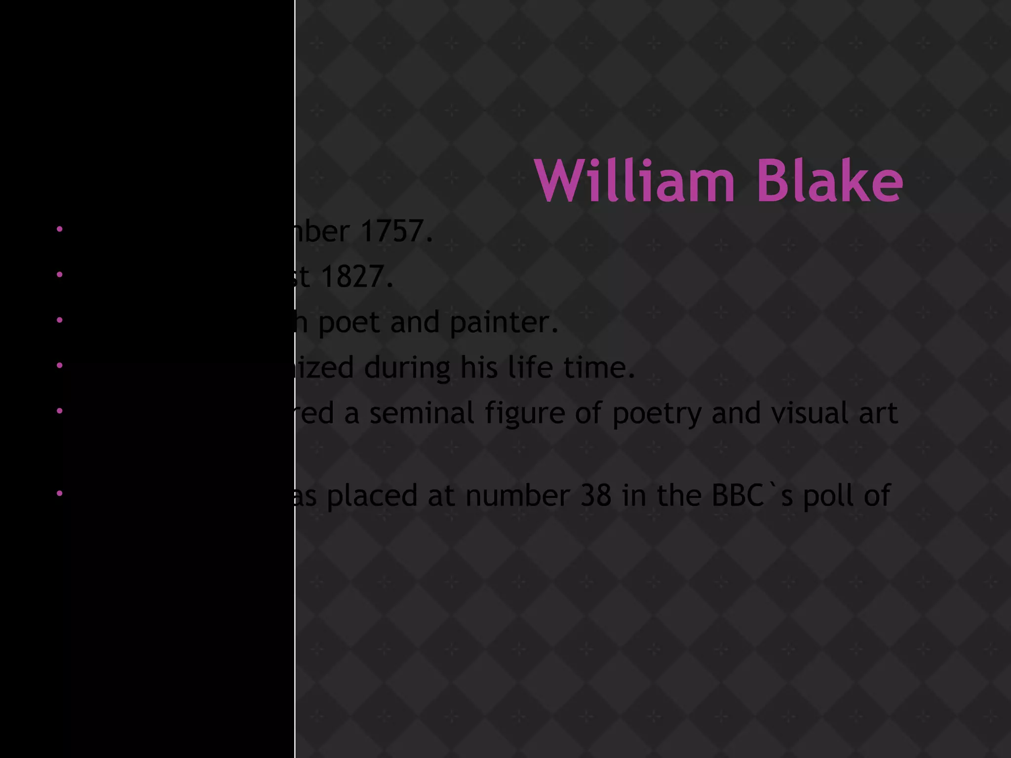 Characteristics of William Blake Poetry | PPT