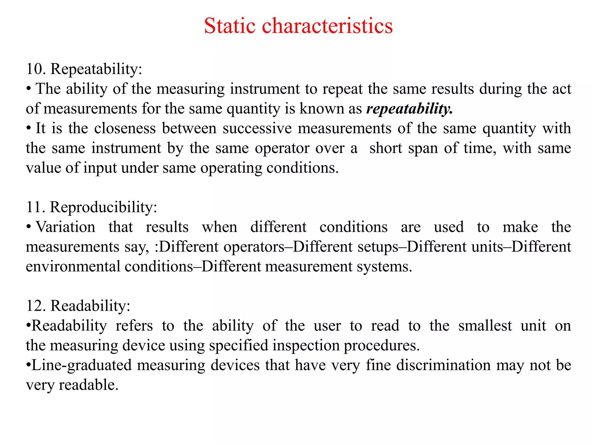Characteristics of Measuring instruments | PPTX