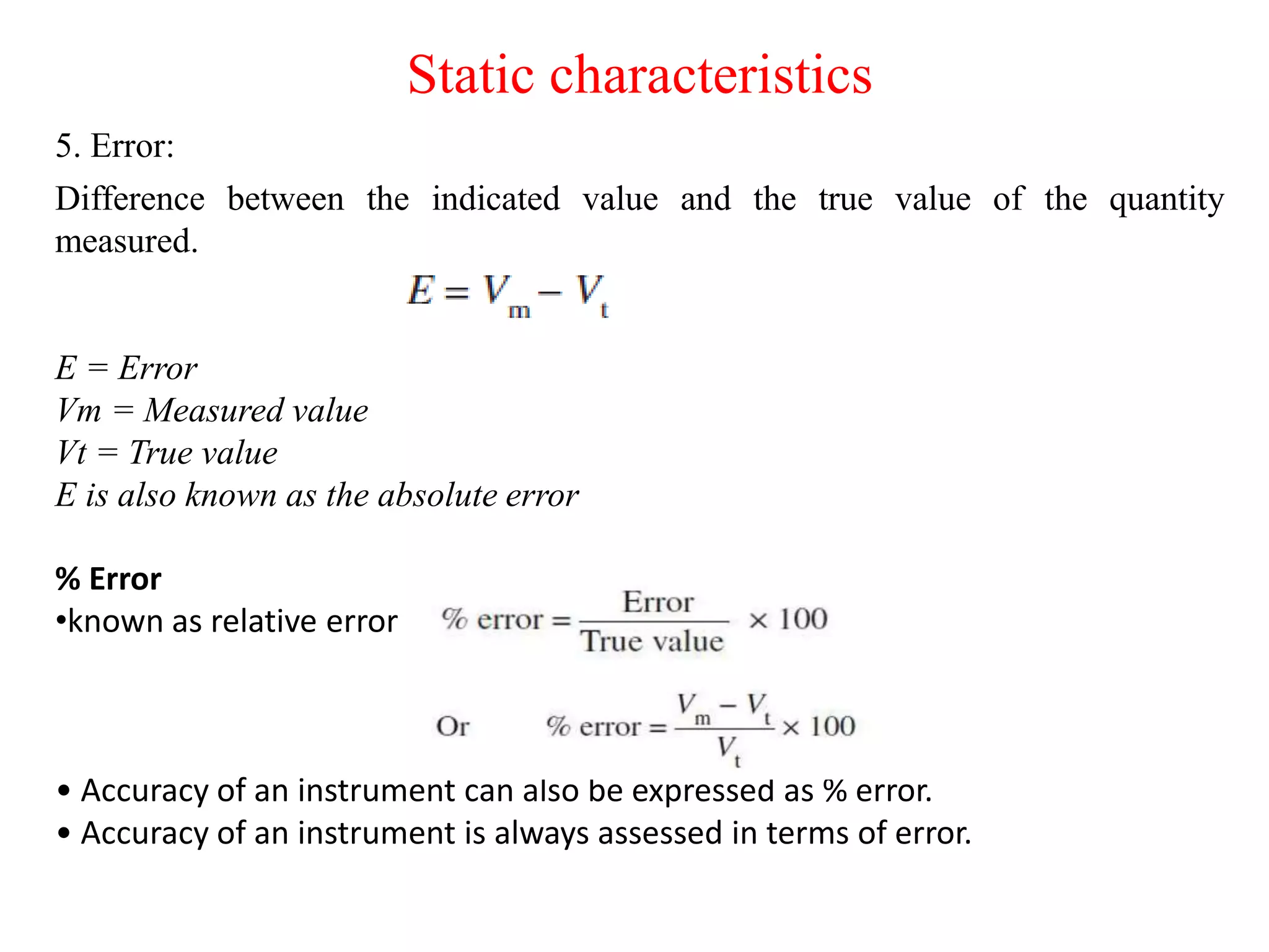 Characteristics of Measuring instruments | PPTX