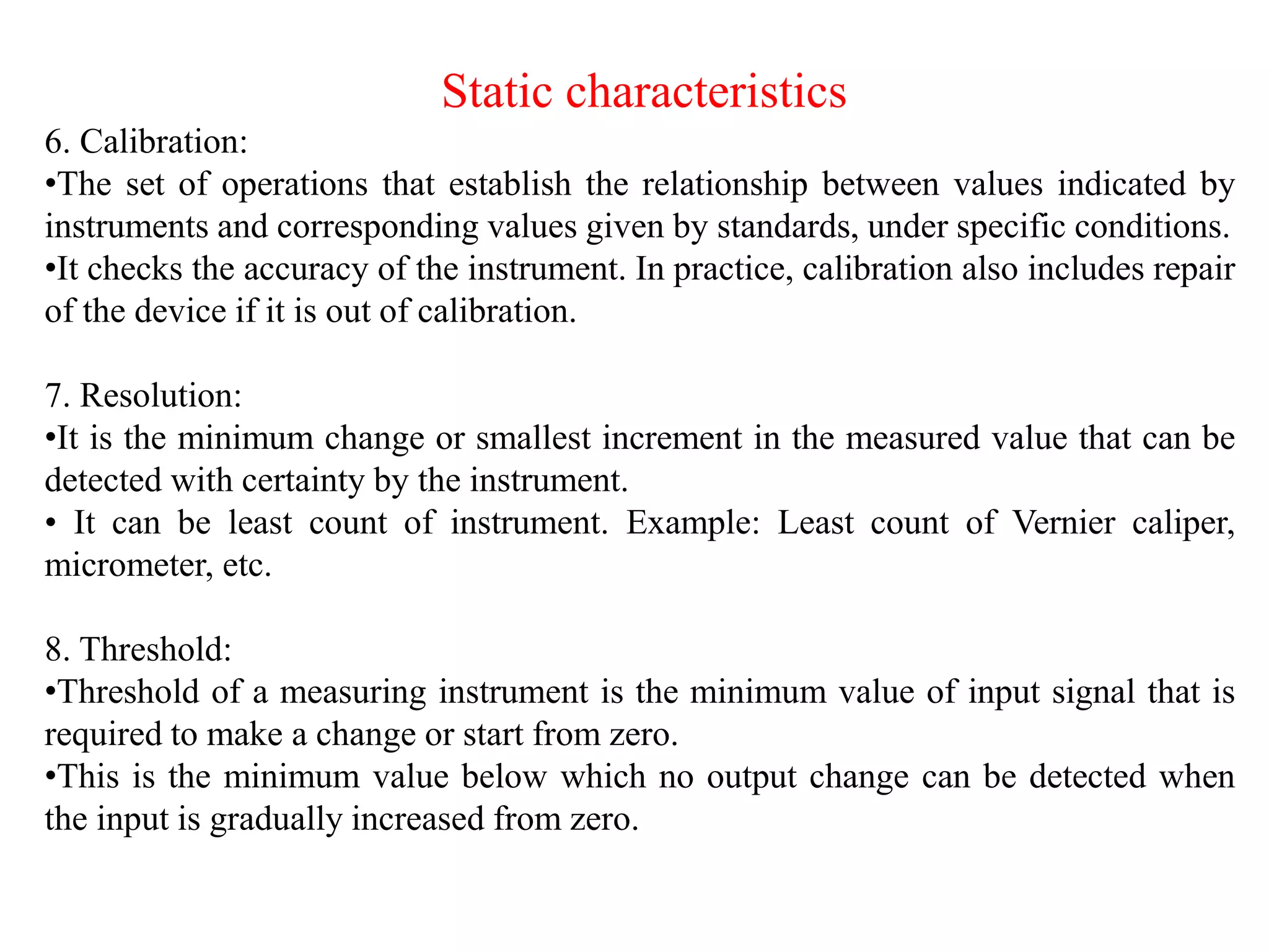 Characteristics of Measuring instruments | PPTX