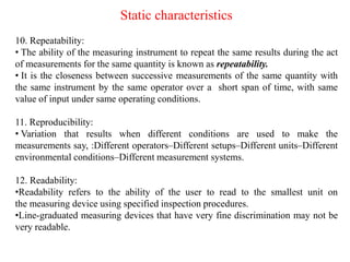 Characteristics of Measuring instruments | PPTX