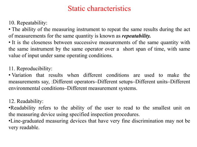 Characteristics of Measuring instruments | PPTX