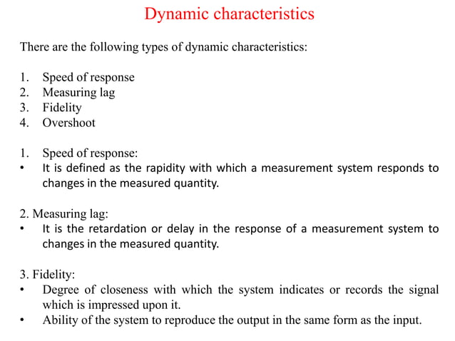 Characteristics of Measuring instruments | PPTX