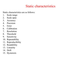 Characteristics of Measuring instruments | PPTX