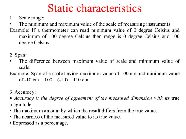 Characteristics of Measuring instruments | PPTX
