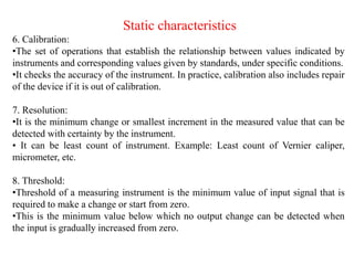 Characteristics of Measuring instruments | PPTX