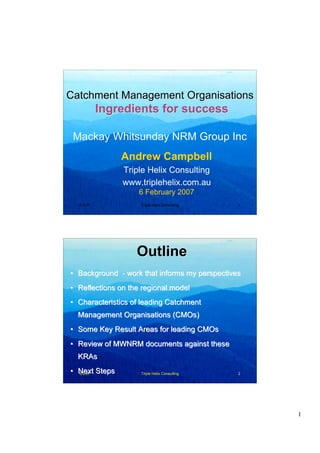 Characteristics Of Successful Catchment Management Organisations ...