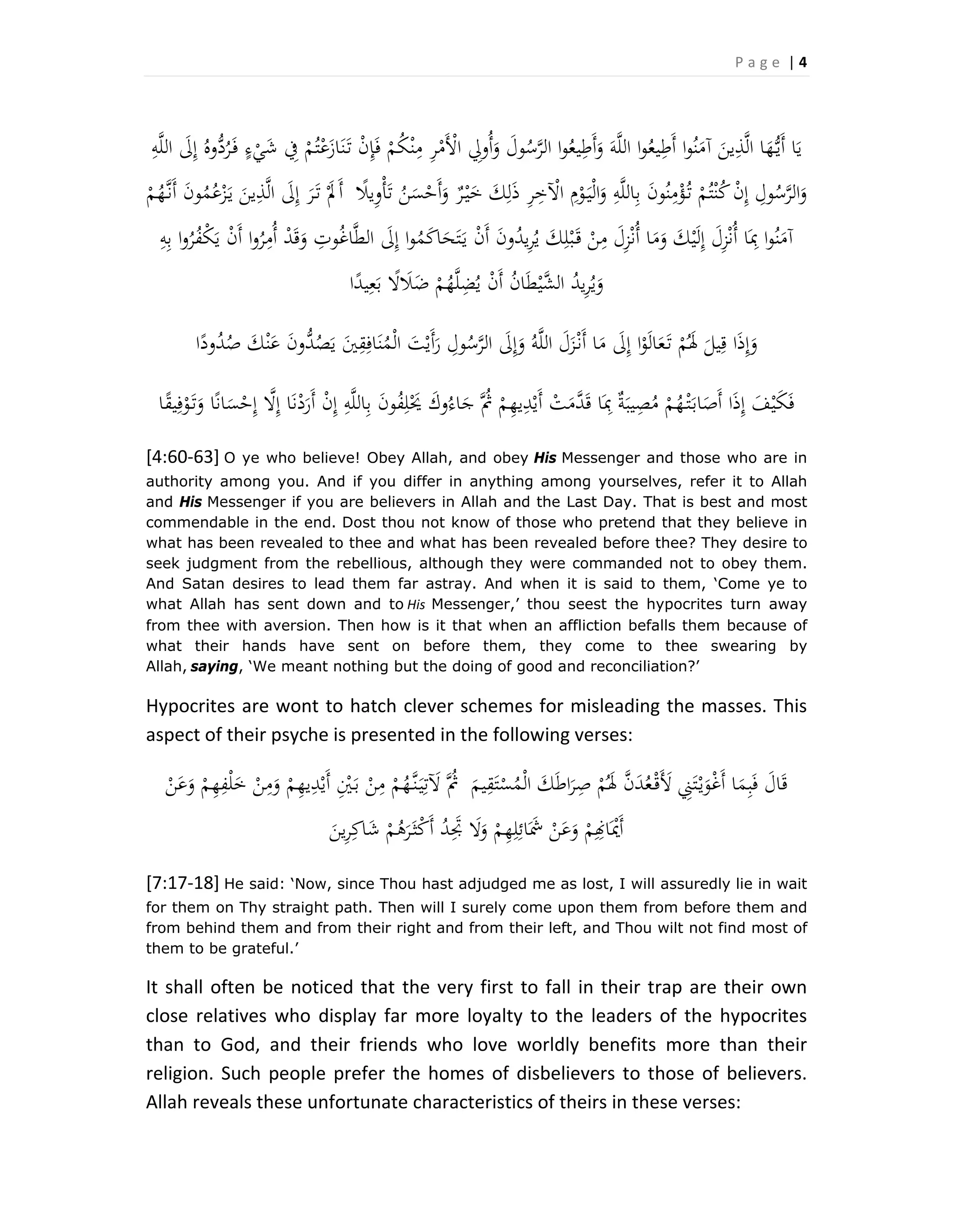 Characteristics of The Hypocrites | PDF