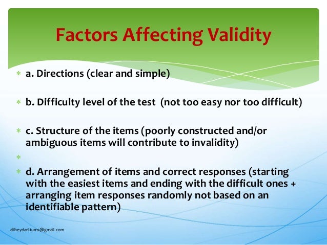 good test Characteristics
