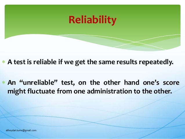 good test Characteristics