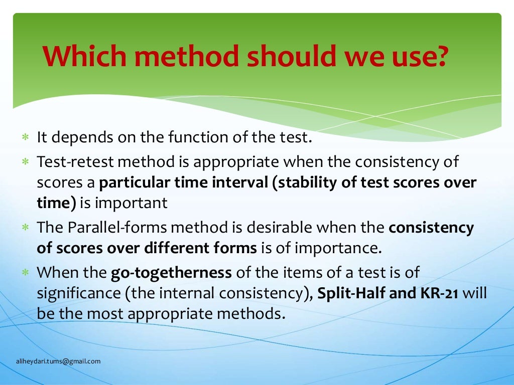 good test Characteristics