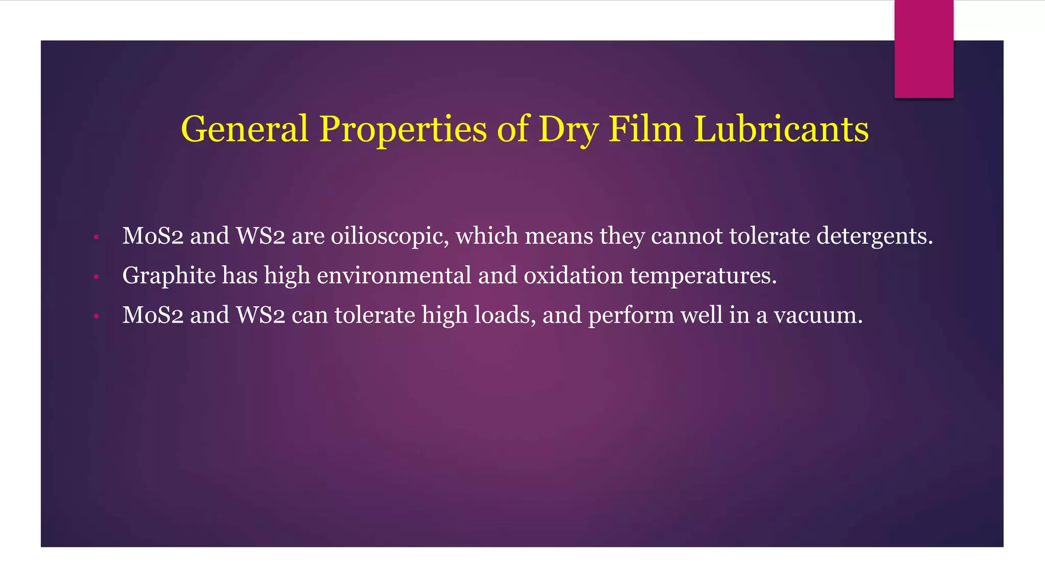 Characteristics and Applications of Dry Film Coatings | PPT
