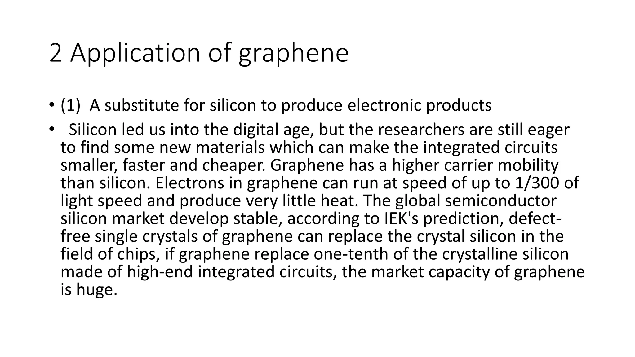 Characteristics and applications of graphene | PPT